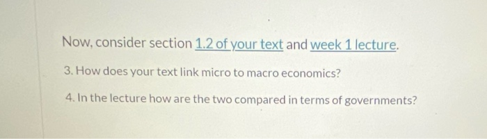 Solved 1.2 MICROECONOMICS AND MACROECONOMICS Learning | Chegg.com