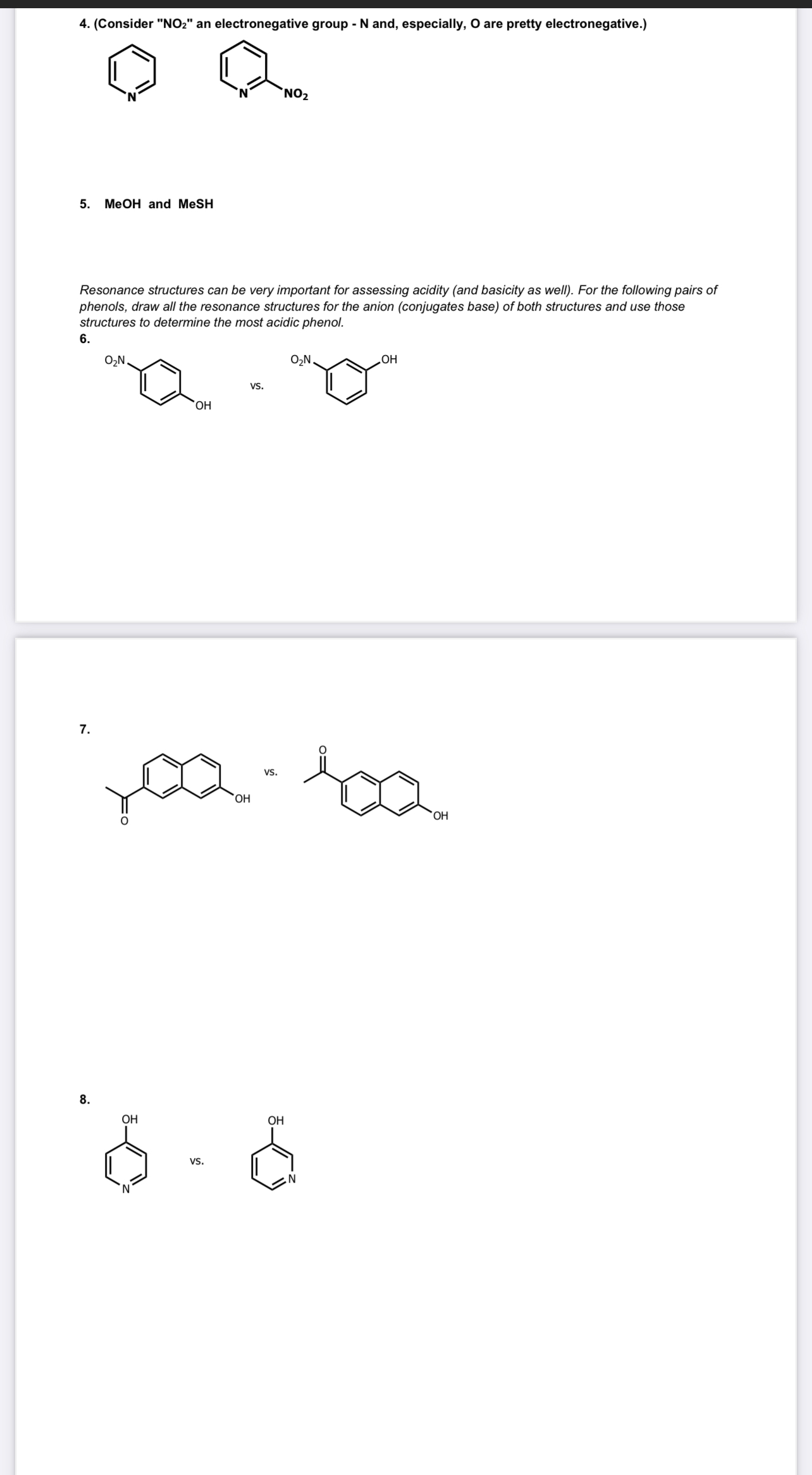 Solved Mplease draw the resonance structures for the pair of | Chegg.com