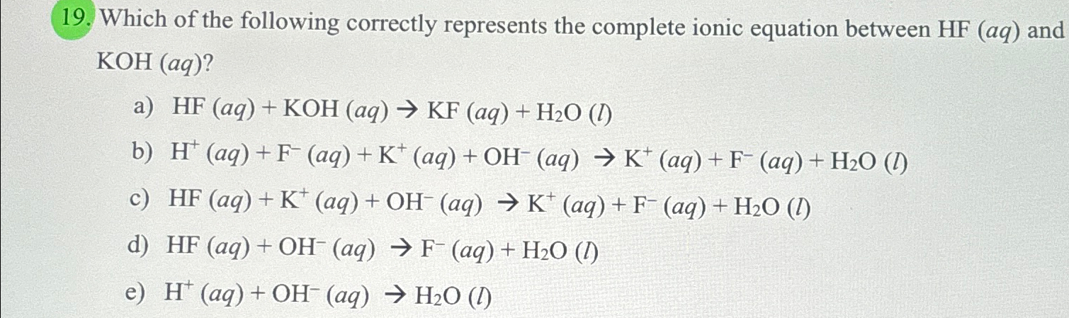 Solved Which of the following correctly represents the | Chegg.com