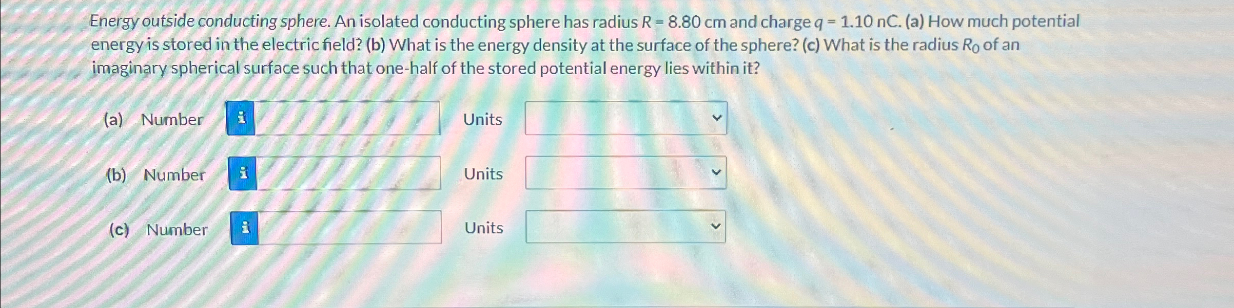 Solved Energy outside conducting sphere. An isolated | Chegg.com