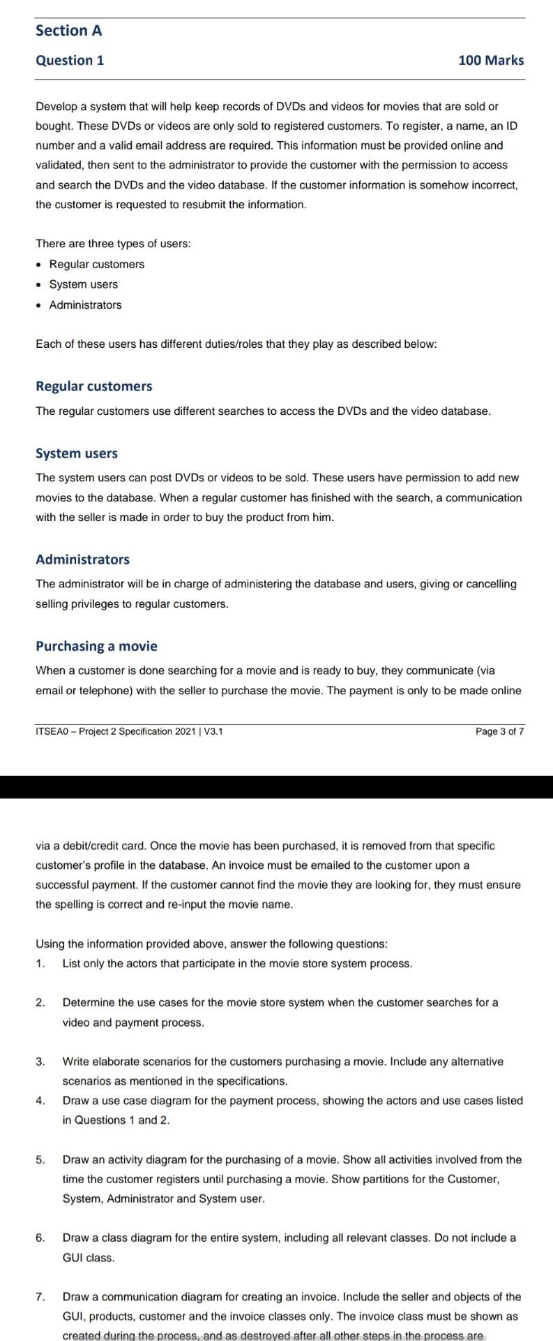 Solved 7. Draw a communication diagram for creating an | Chegg.com