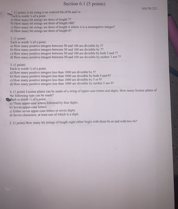 Solved Section 6.1 (5 points) MATH 222 The (1 point) A bit | Chegg.com