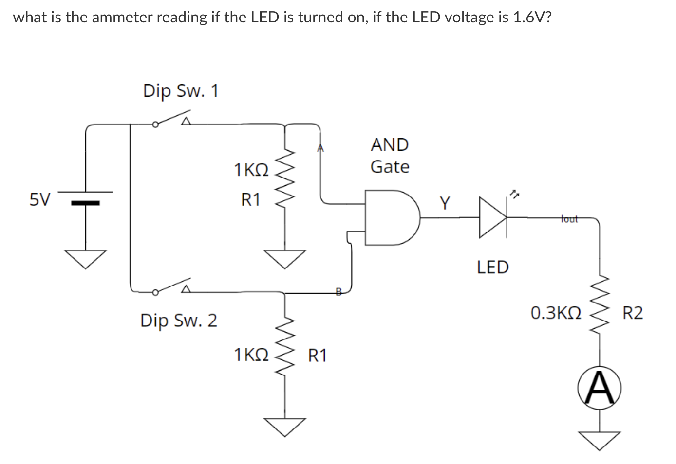 Solved what is the ammeter reading if the LED is turned on, | Chegg.com