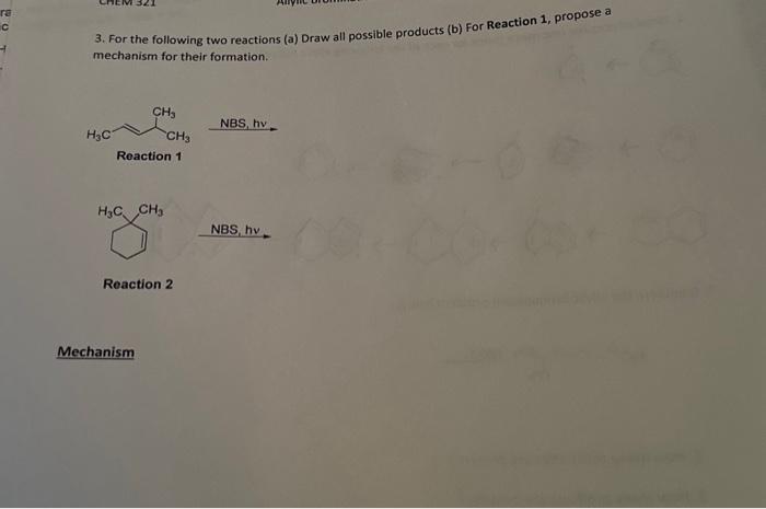 Solved for the following two reactions draw all possible | Chegg.com