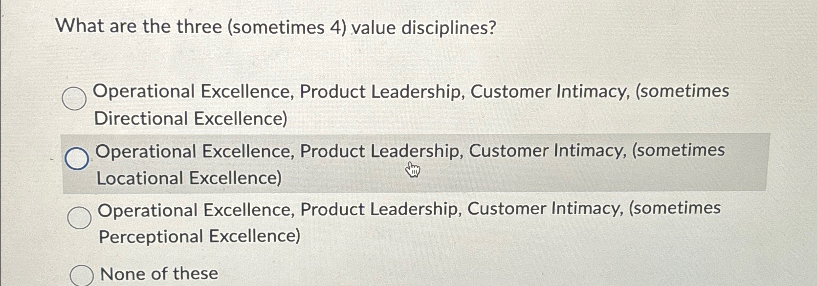 Solved What are the three (sometimes 4) ﻿value | Chegg.com