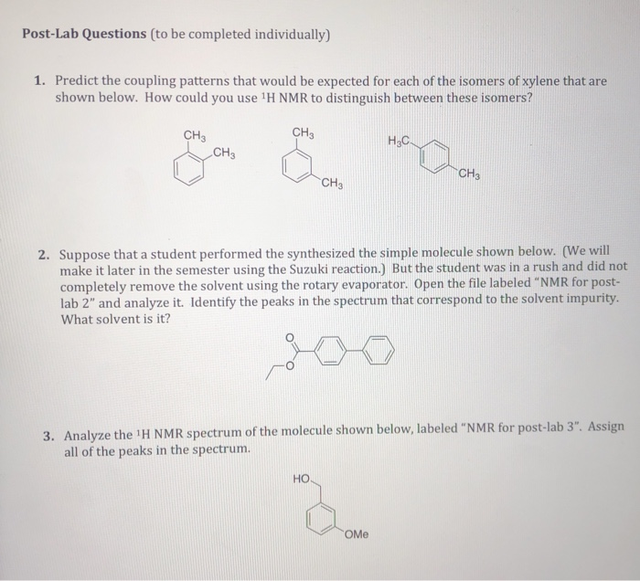 Solved Post-Lab Questions to be completed individually) 1. | Chegg.com