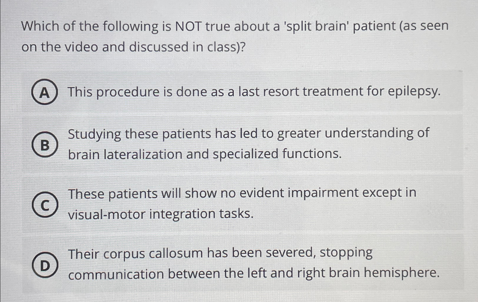 Solved Which of the following is NOT true about a 'split | Chegg.com
