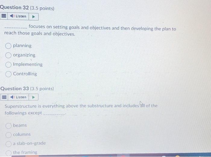 Solved focuses on setting goals and objectives and then | Chegg.com