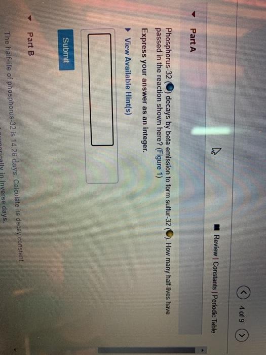 Solved 4 of 9 > Review Constants Periodic Table Part A How | Chegg.com