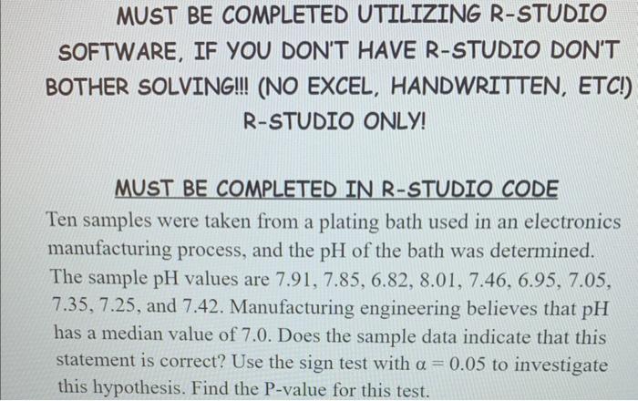 Solved MUST BE COMPLETED UTILIZING R-STUDIO SOFTWARE, IF YOU | Chegg.com