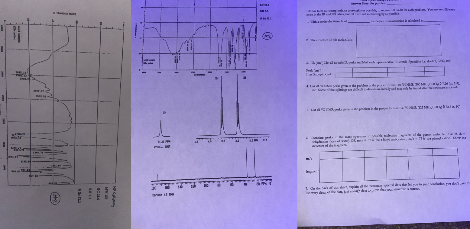 Solved Can someone help solve this? The molecular structure | Chegg.com
