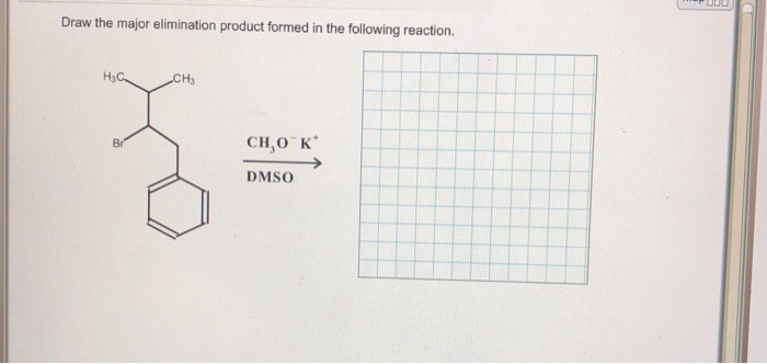 Solved Draw the major elimination product formed in the | Chegg.com