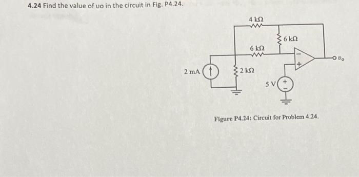 Solved 4.24 Find the value of vo in the circuit in Fig. | Chegg.com