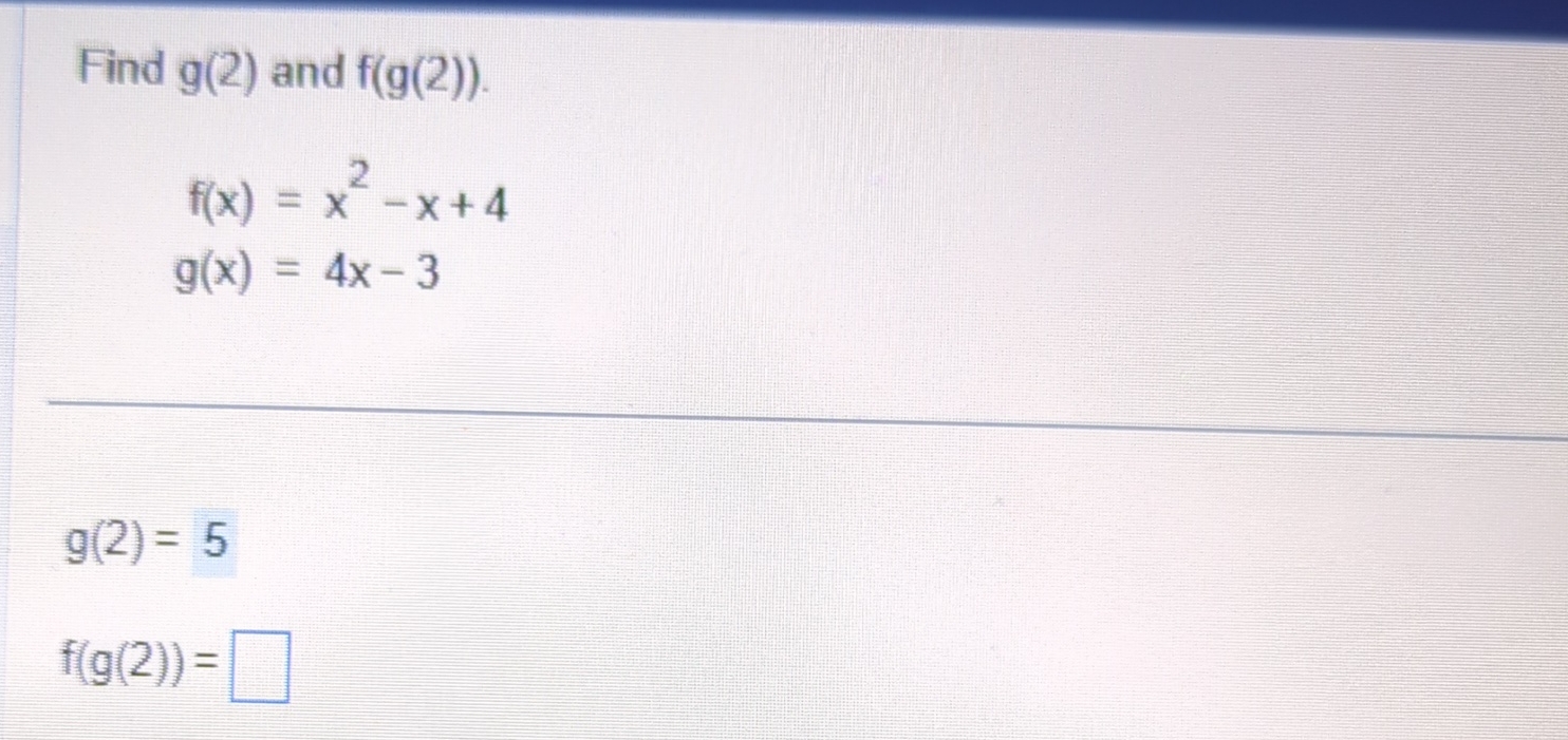 Solved Find g(2) ﻿and | Chegg.com