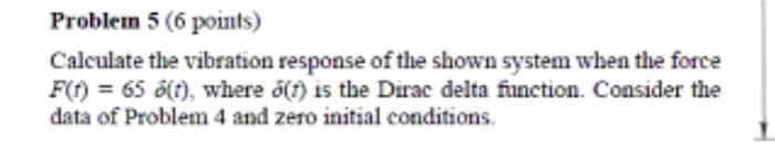 Solved Problem 5 (6 points) Calculate the vibration response | Chegg.com