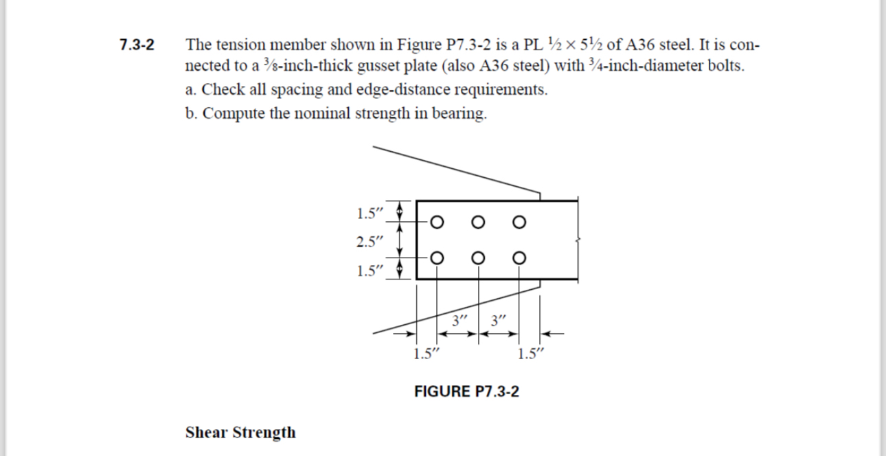 Solved 7.3-2 ﻿The tension member shown in Figure P7.3-2 ﻿is | Chegg.com