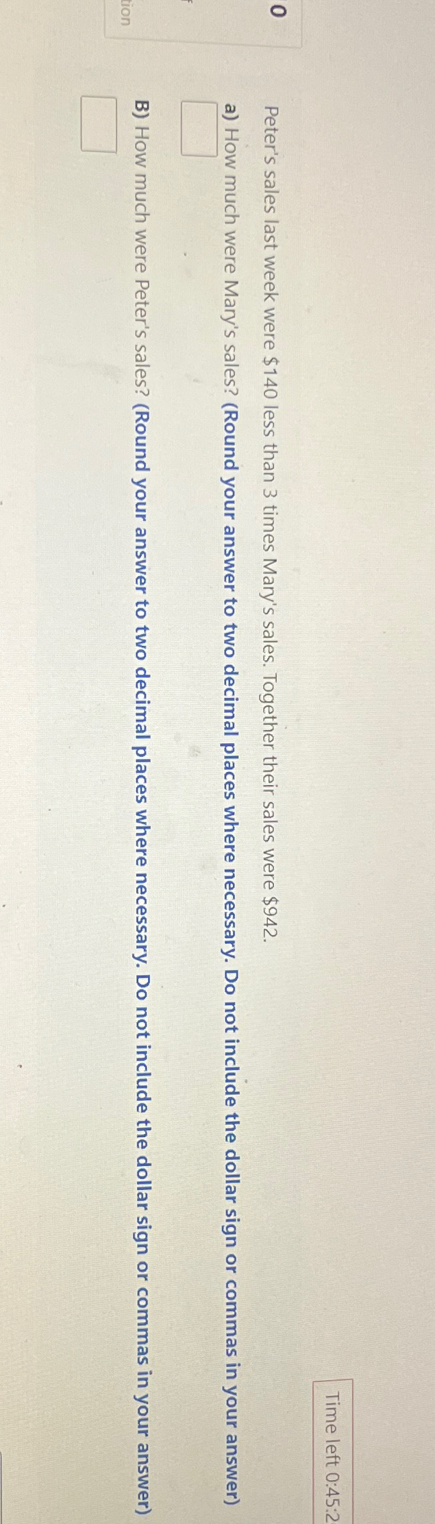 Solved 0, ﻿Peter's sales last week were $140 ﻿less than 3 | Chegg.com