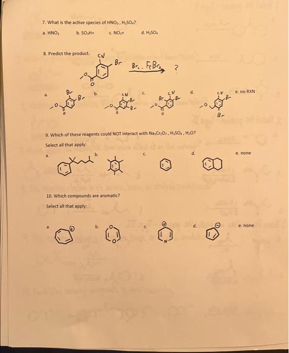 Solved 7. What is the active species of HNO3,H2SO2 ? a. HNO3 | Chegg.com