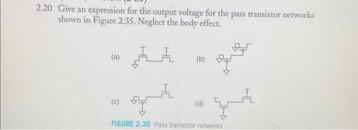 Solved 2.20 Give an expression for the output voltage for | Chegg.com