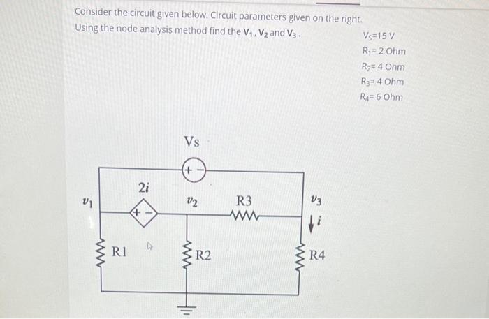 Solved Consider The Circuit Given Below Circuit Parameters 2416
