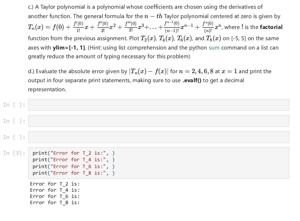 Solved Question 3 This problem will explore the properties | Chegg.com
