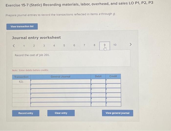 Solved Exercise 15.7 (Static) Recording materials, labor, | Chegg.com