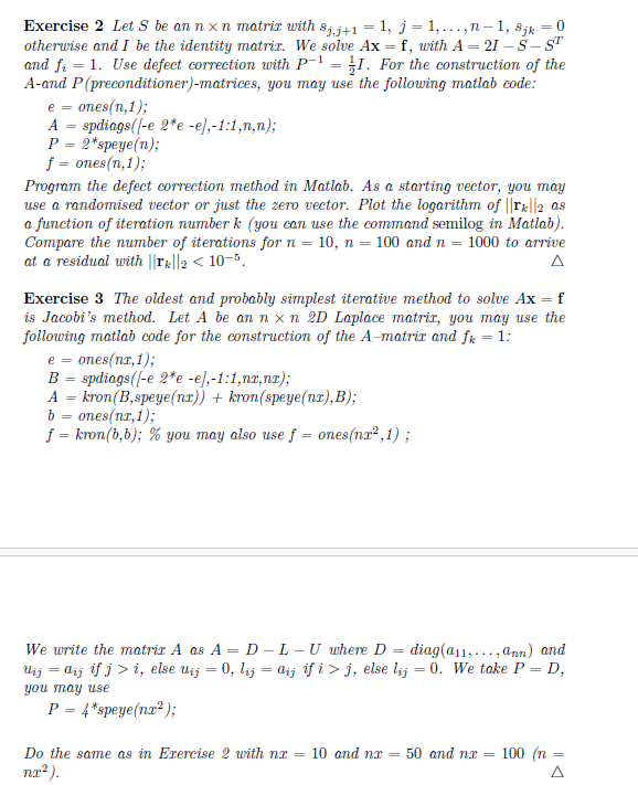 Solved Do the same as in Exercise 2 ﻿with nx = 10 ﻿and nx | Chegg.com