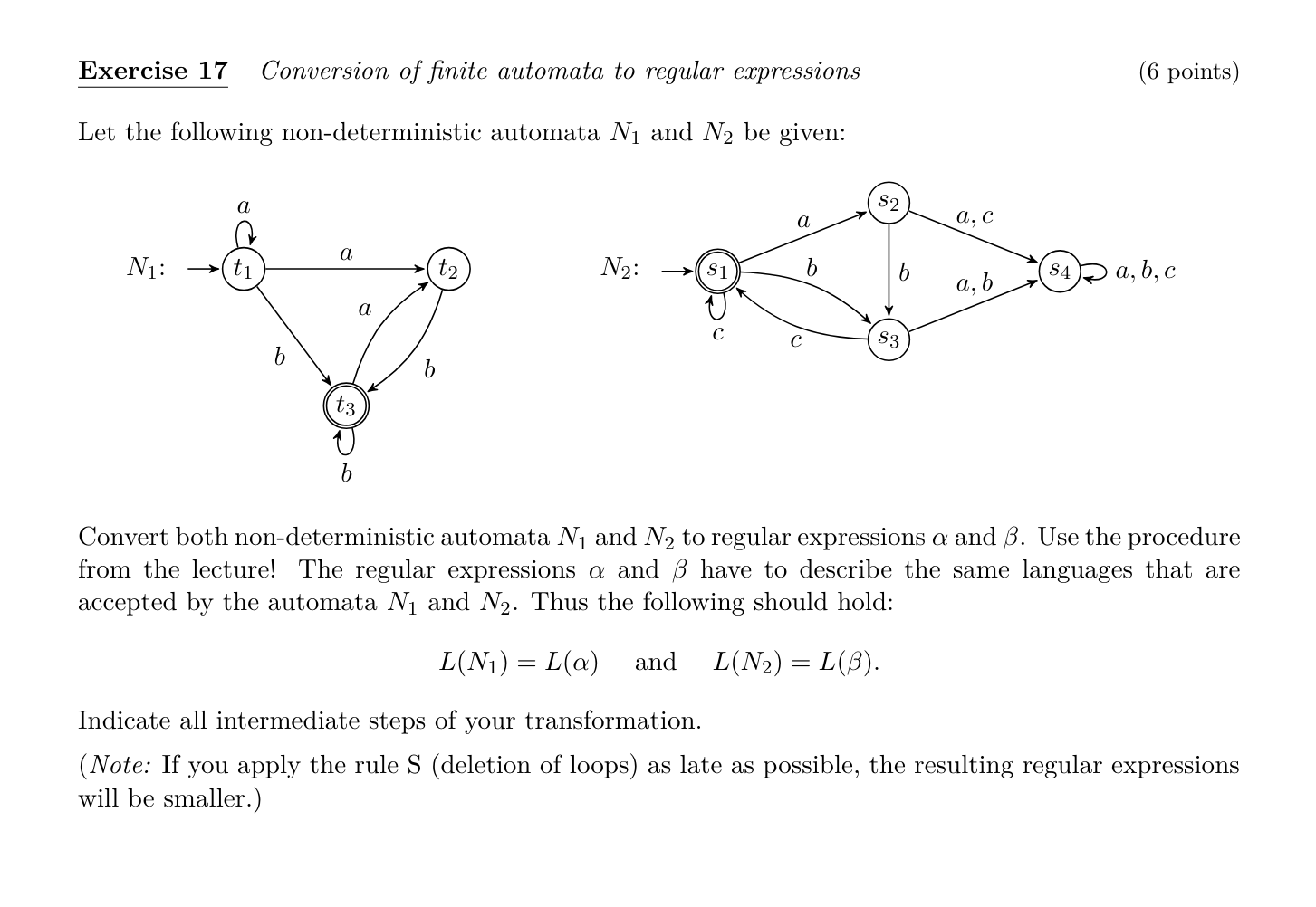 Solved Exercise 17? ﻿Conversion of finite automata to | Chegg.com
