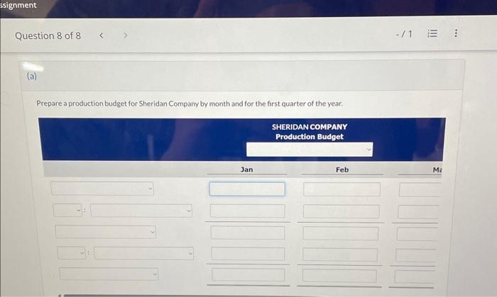 Sheridan Company makes and sells artistic frames for | Chegg.com