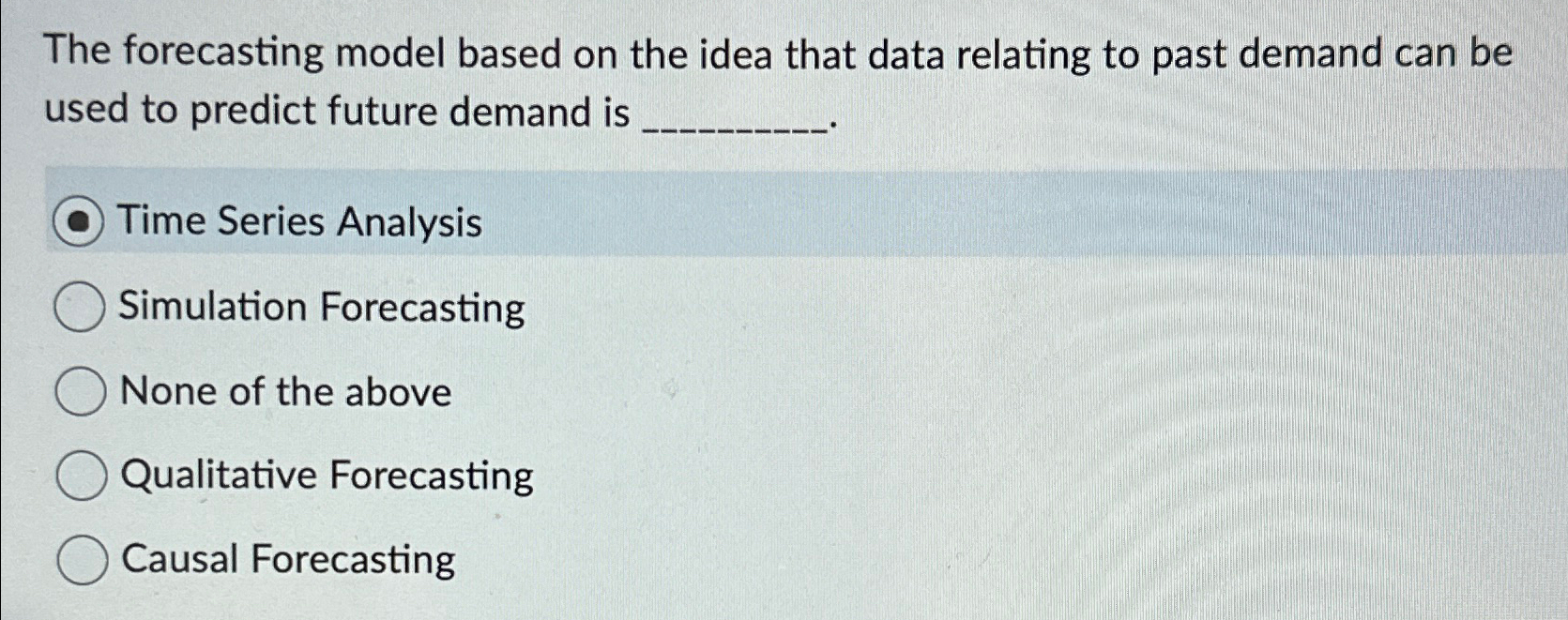 Solved The forecasting model based on the idea that data | Chegg.com