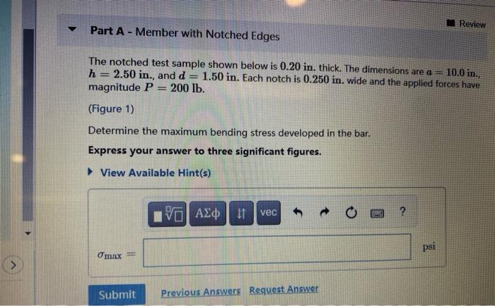 Solved DS Part A - Member with Notched To understand how to | Chegg.com