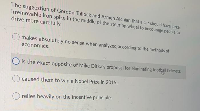 Solved The suggestion of Gordon Tullock and Armen Alchian | Chegg.com