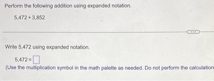 Solved Perform the following addition using expanded | Chegg.com