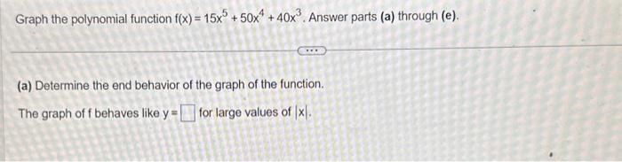 Solved Analyze the polynomial function f(x)=x3+3x2−10x. | Chegg.com