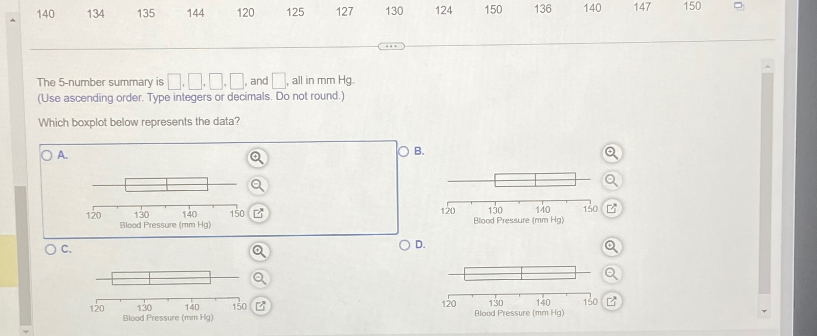 Solved The 5 -number summary is , , , ﻿and , ﻿all in | Chegg.com