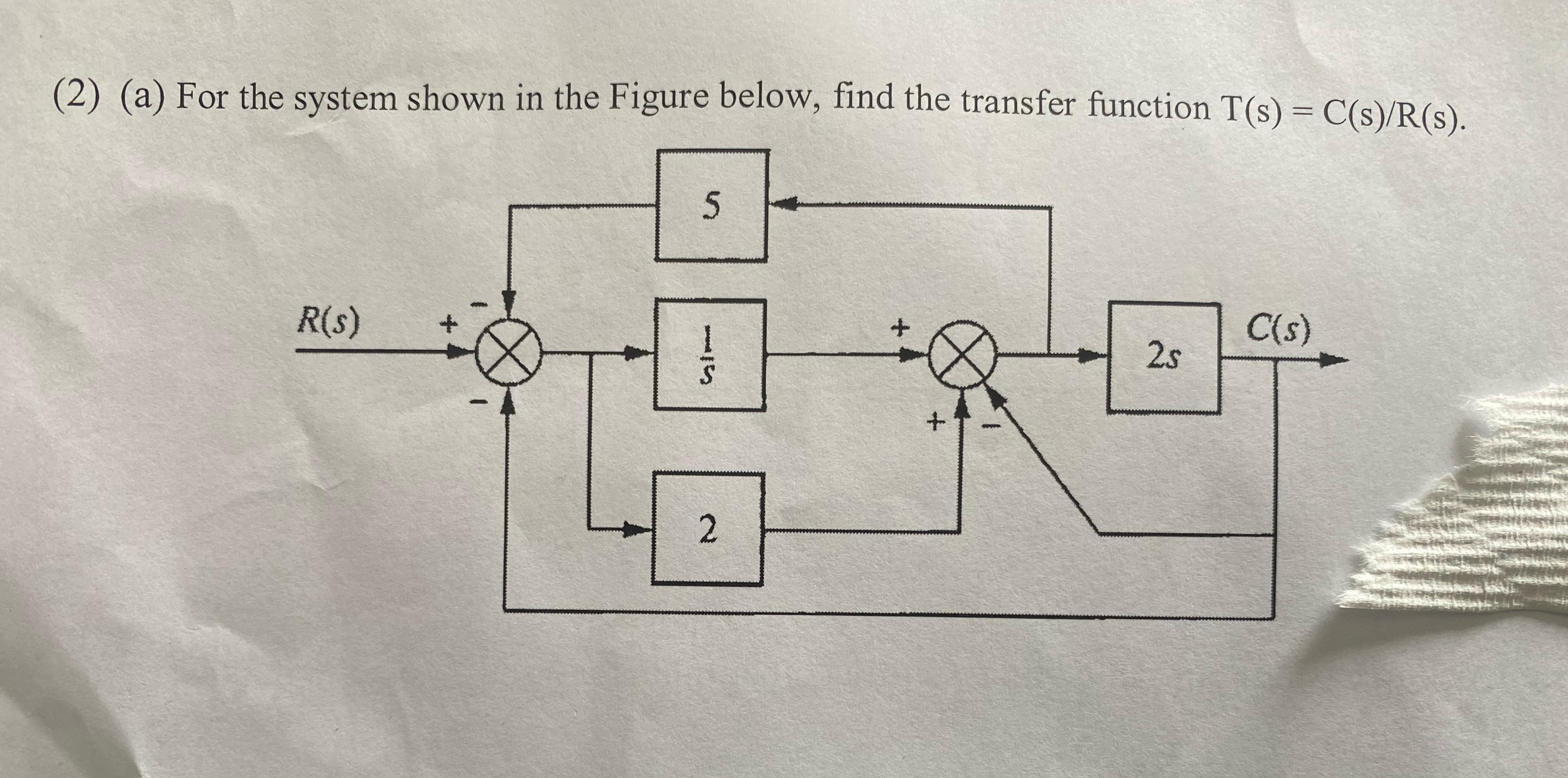 Solved (2) (a) ﻿For the system shown in the Figure below, | Chegg.com