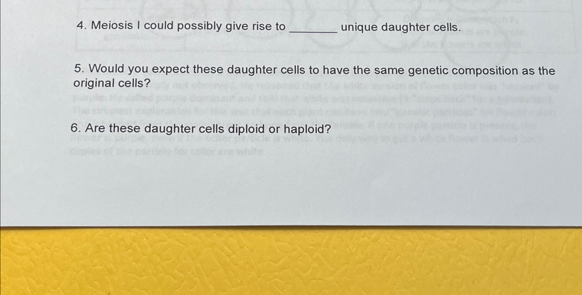 Solved Meiosis I could possibly give rise to ﻿unique | Chegg.com