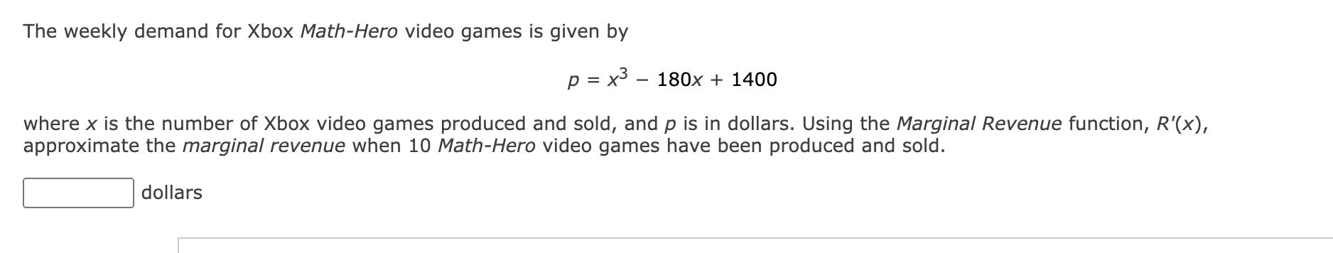 Solved The weekly demand for Xbox Math-Hero video games is | Chegg.com