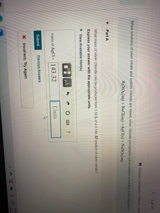 Solved ( 3 of 14 Review Constants Penodic Table When | Chegg.com