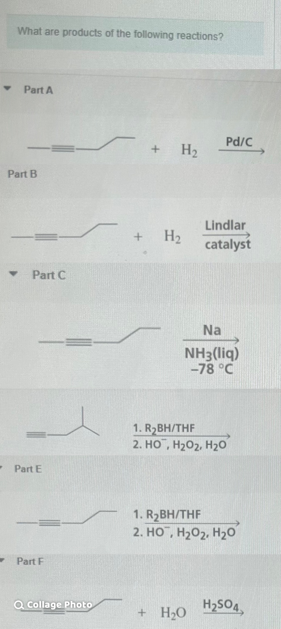 Solved What are products of the following reactions?Part | Chegg.com