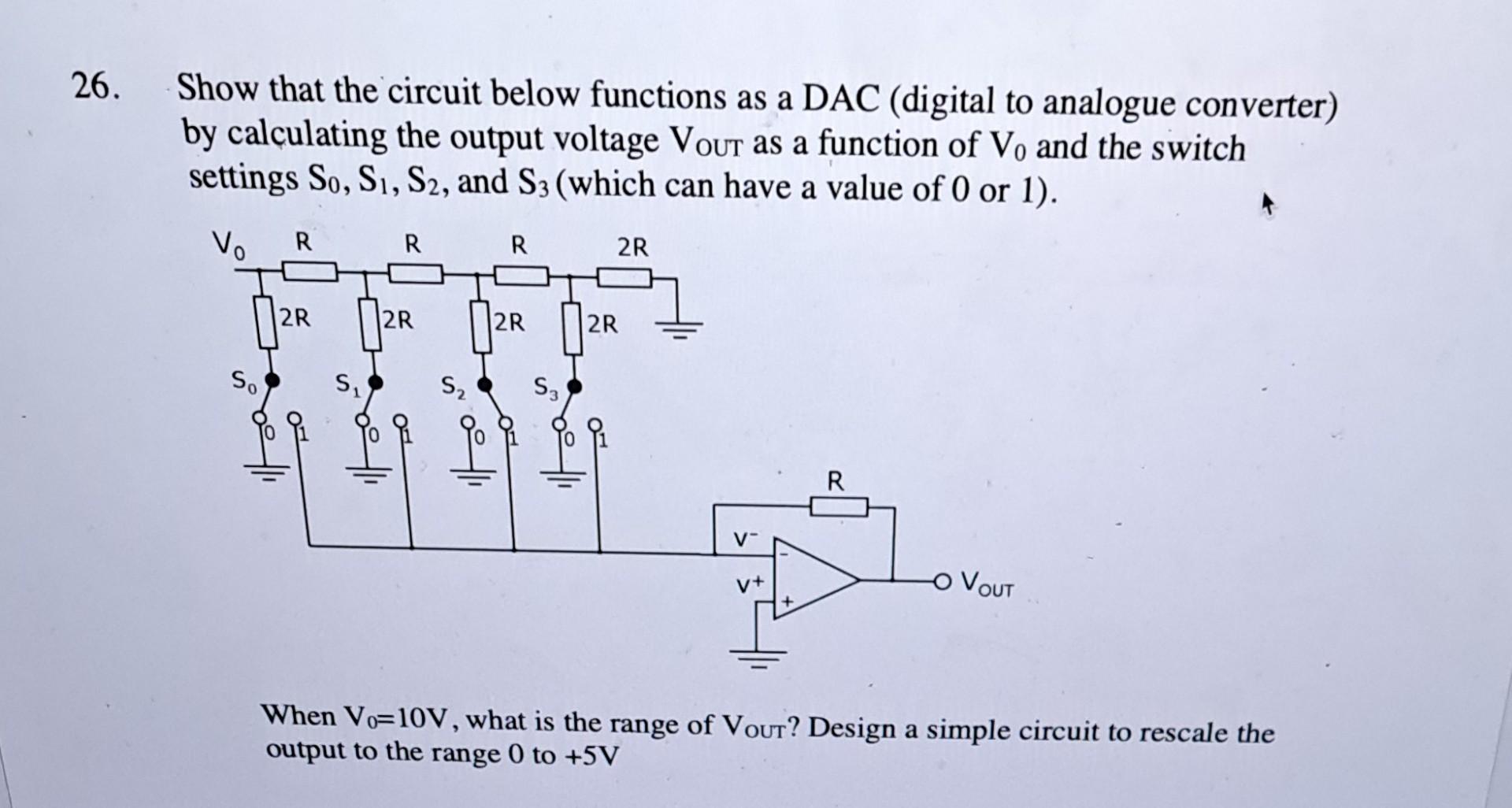 Solved 6. Show that the circuit below functions as a DAC | Chegg.com