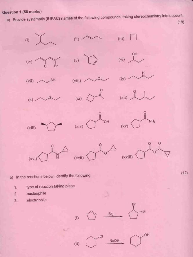 Solved b) Provide what is missing in the boxes: Reactants, | Chegg.com