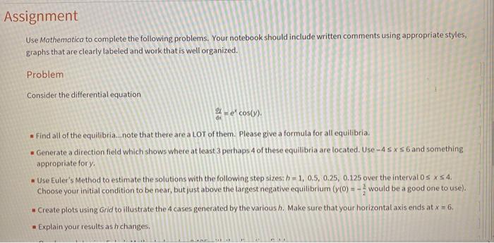 Solved Use Mathematica to complete the following problems. | Chegg.com