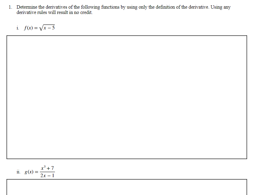 Solved Determine the derivatives of the following functions | Chegg.com