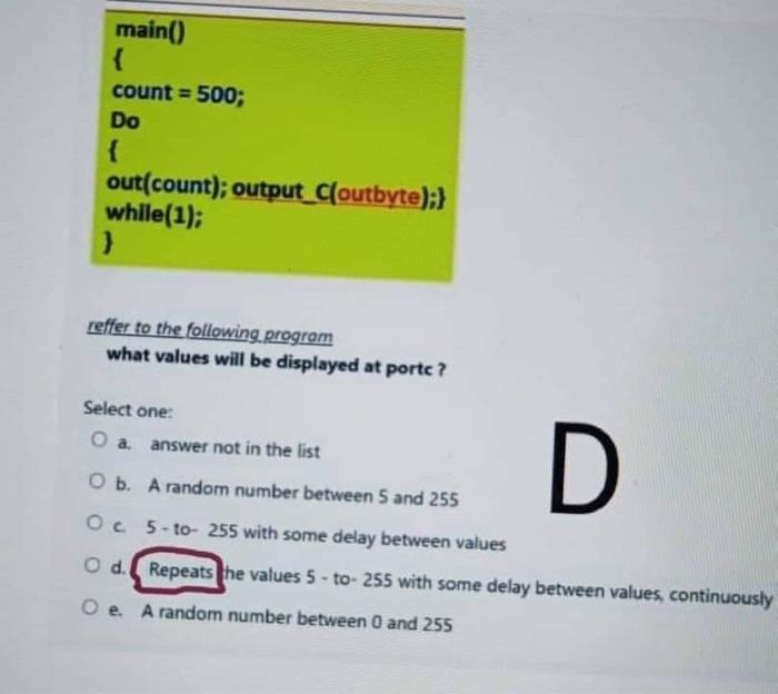 Solved Select one: reffer to the following. program what | Chegg.com Solved Select one: reffer to the following. program what | Chegg.com