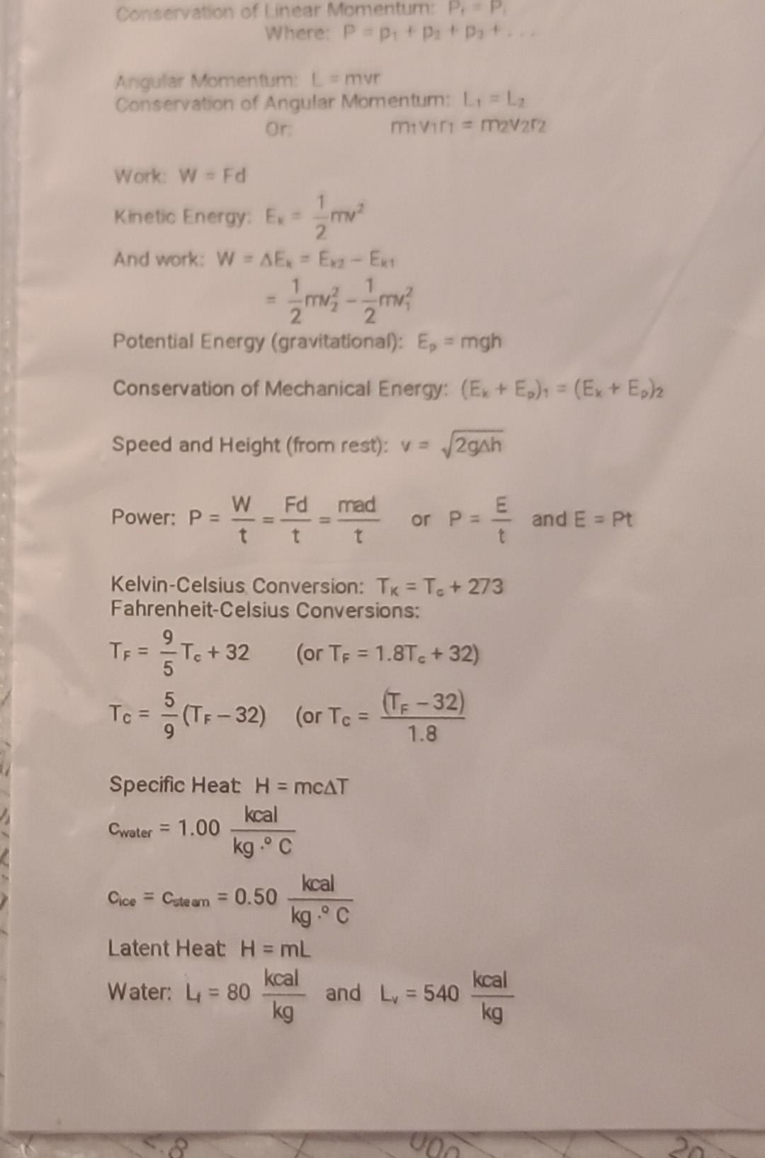 Solved H=mcΔT H=mL H=mLvCONVERSION FACTORS MASS 1 kg=103 | Chegg.com