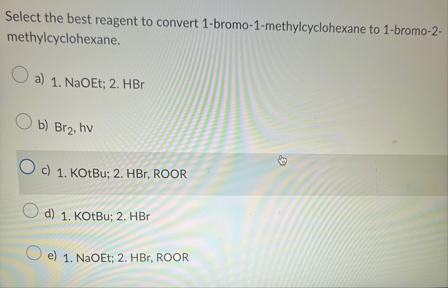 Solved Select the best reagent to convert | Chegg.com
