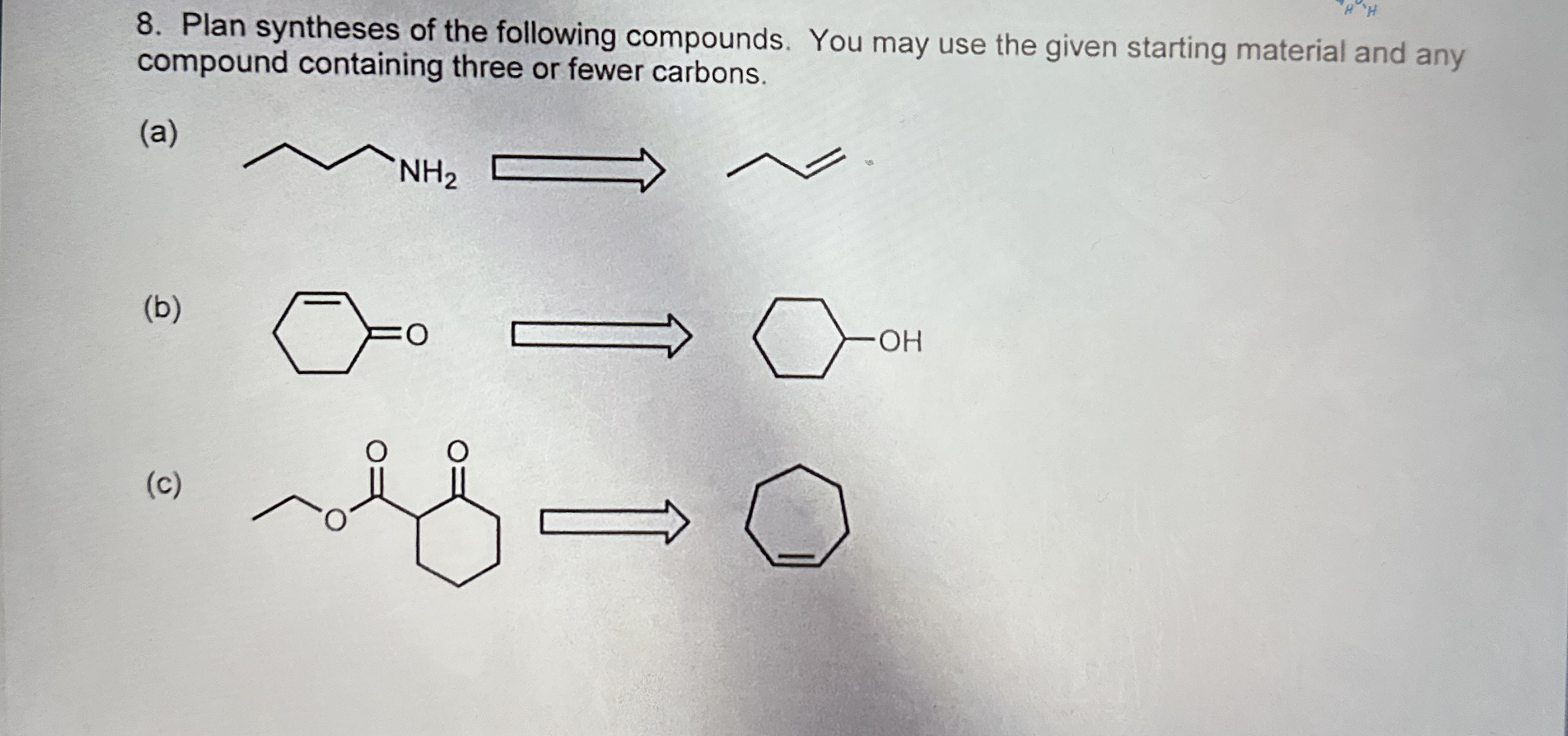 Solved Plan syntheses of the following compounds. You may | Chegg.com