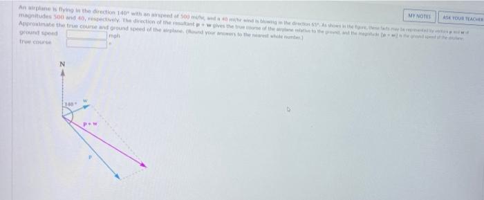 Solved MY NOTES A wines the direction 100 with and his win | Chegg.com