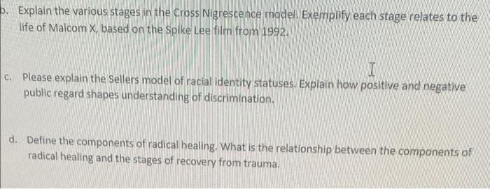 b. Explain the various stages in the Cross | Chegg.com